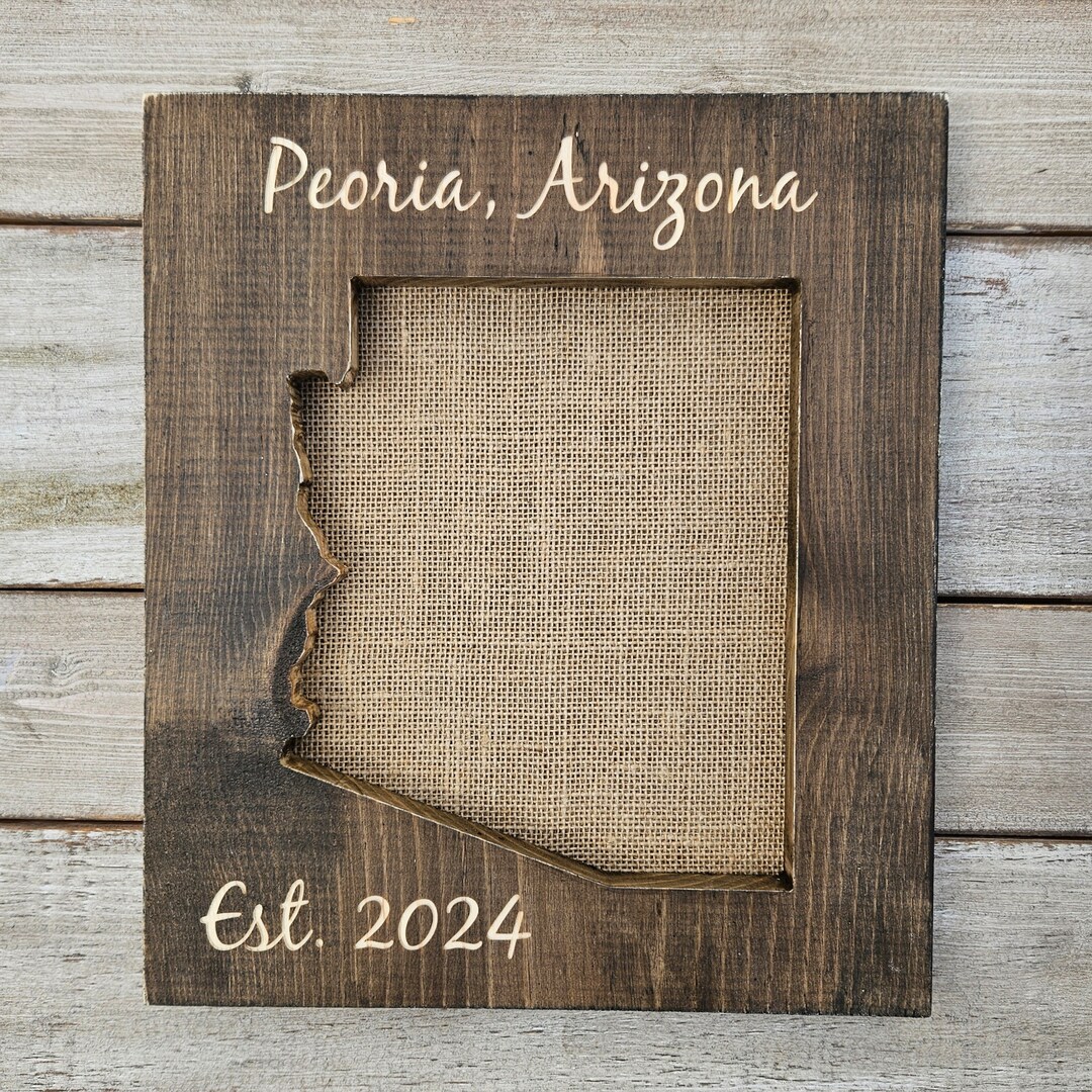 Arizona Sign, Burlap Print, Arizona Wall Decor, Arizona State Map ...