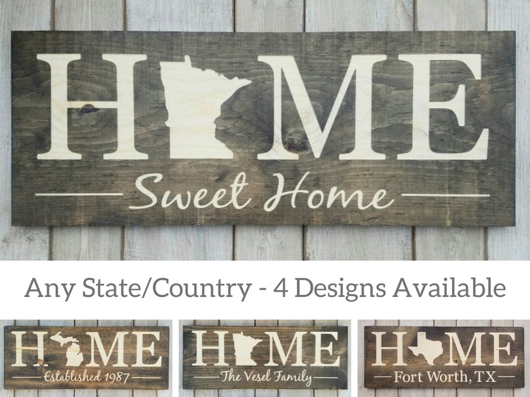 Minnesota Sign Home Sweet Home Minnesota Decor Minnesota - Etsy
