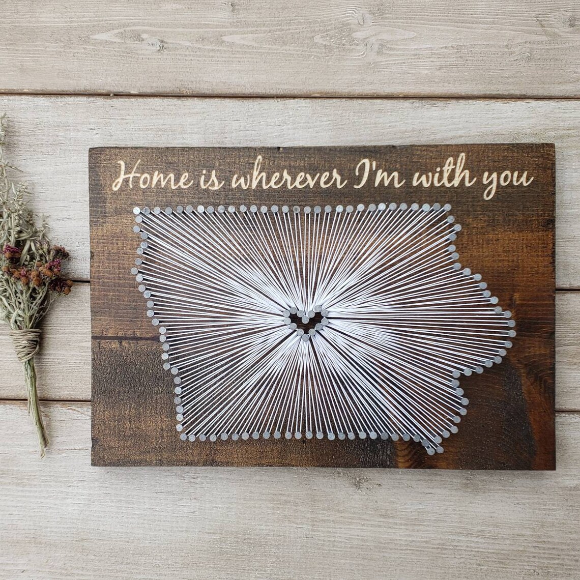 Iowa State String Art Iowa Decor State String Art Iowa Nail | Etsy