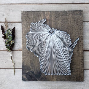 Wisconsin String Art, Wisconsin Decor, State String Art, Wisconsin Nail ...
