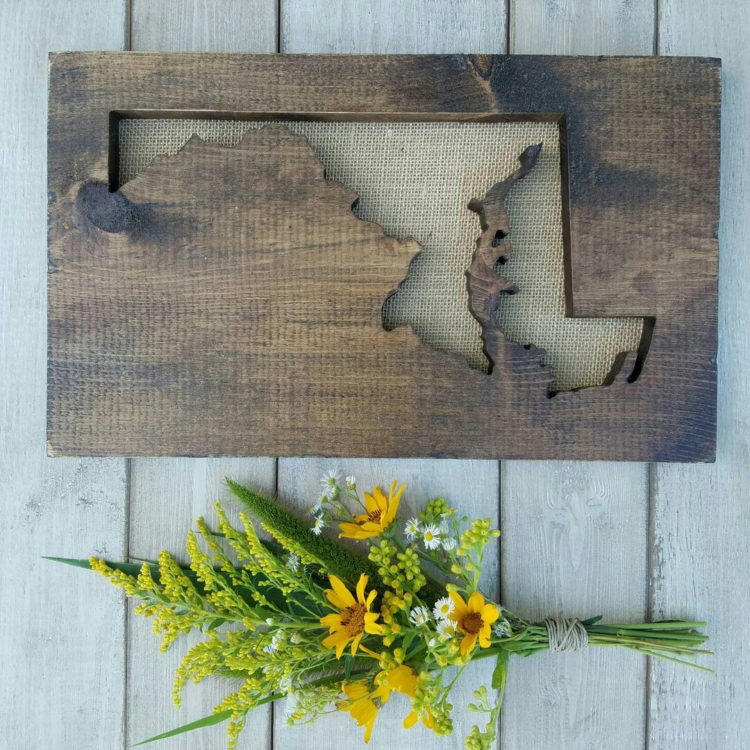 Maryland Sign, Burlap Print, Maryland Decor, Maryland, Maryland Love ...