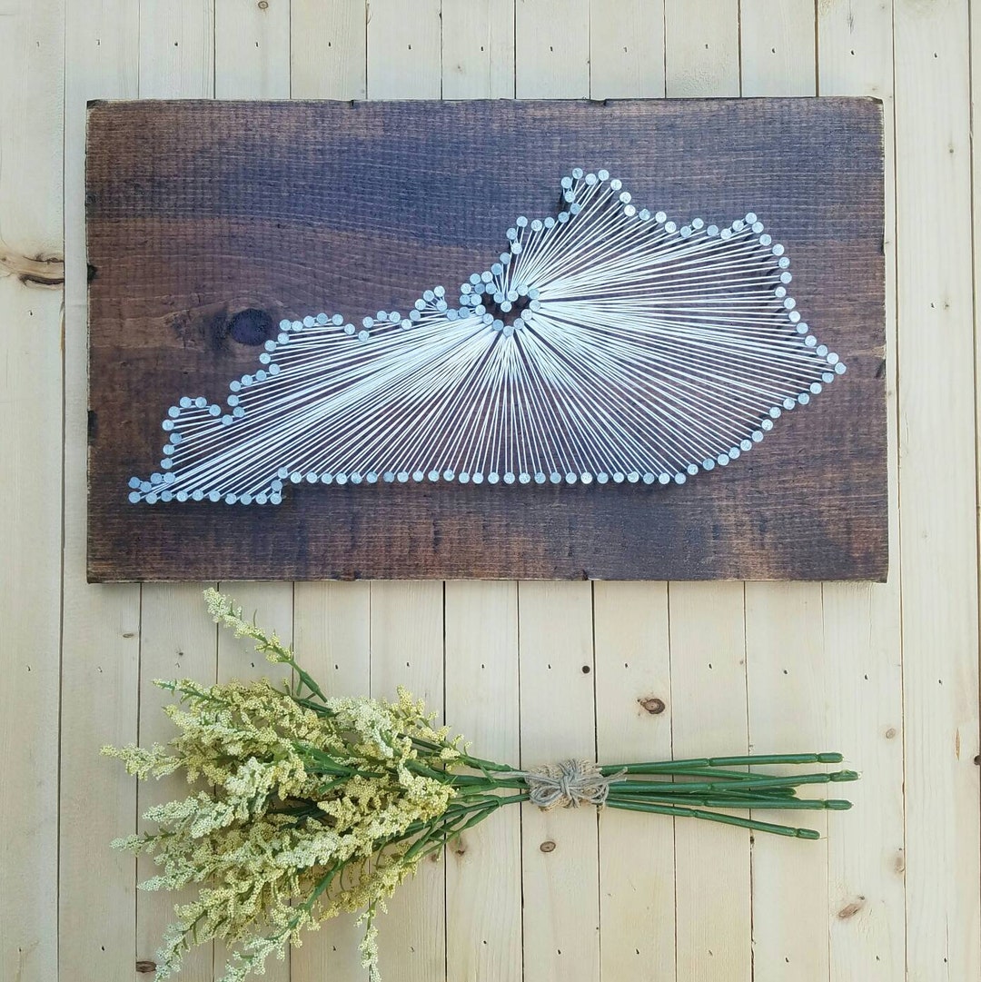 Kentucky String Art, Kentucky Decor, State String Art, Kentucky Nail ...