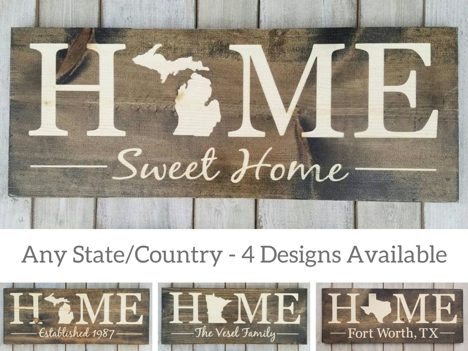 Michigan Sign Home Sweet Home Michigan Decor Michigan | Etsy