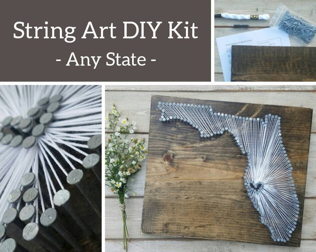 DIY Florida String Art Kit, State String Art Kit, Florida Nail Art ...