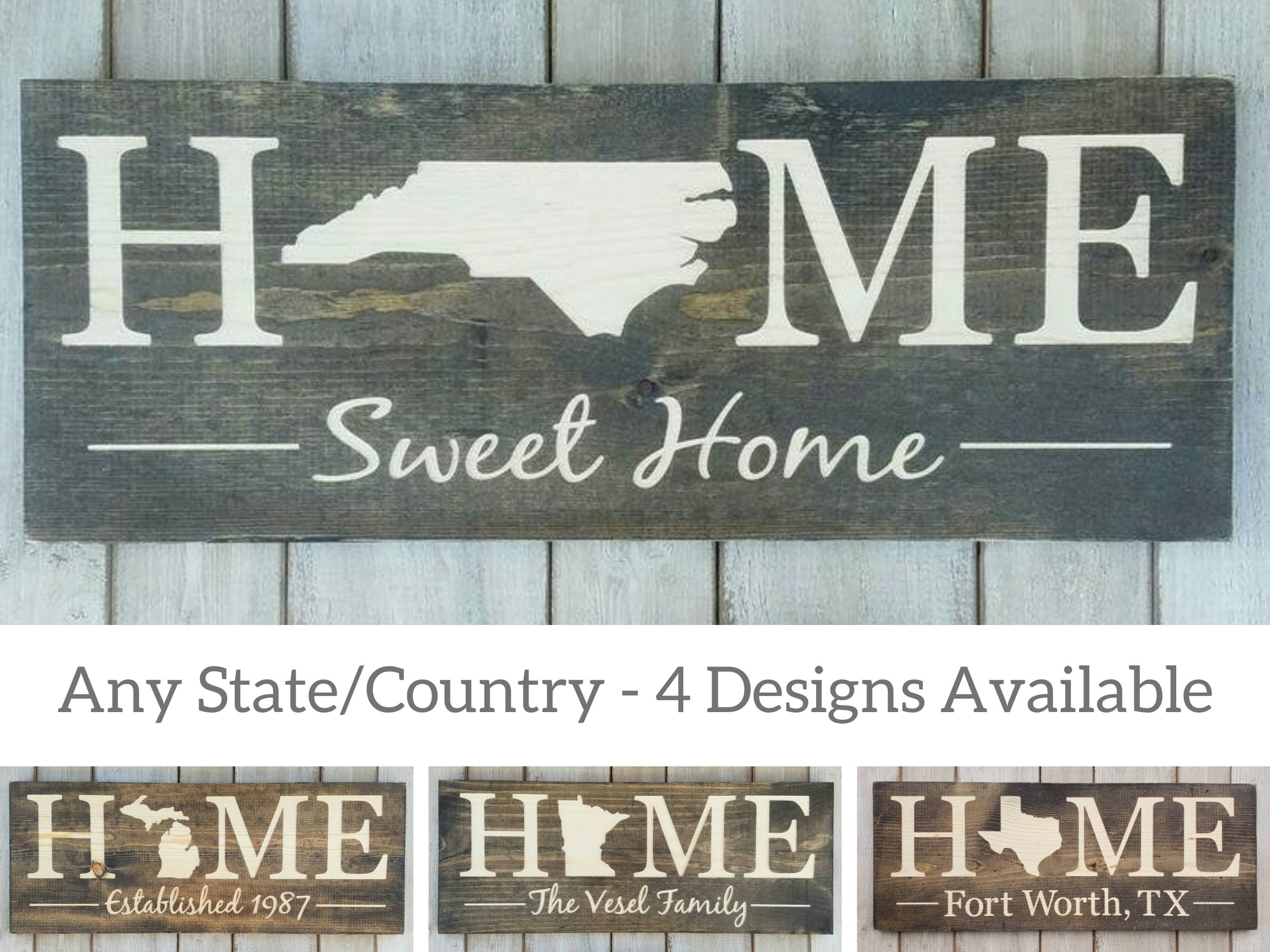 North Carolina Sign Home Sweet Home North Carolina Decor | Etsy