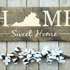 Virginia Sign Home Sweet Home Virginia Decor Virginia Wall - Etsy