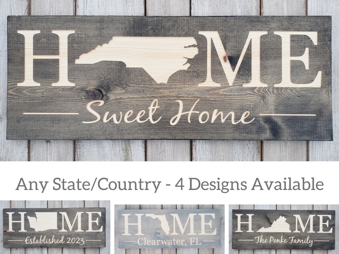 North Carolina Sign, Home Sweet Home, North Carolina Decor, North ...
