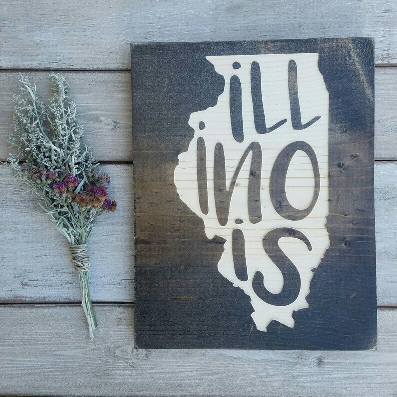 Illinois Sign Illinois State Decor Illinois State Print - Etsy