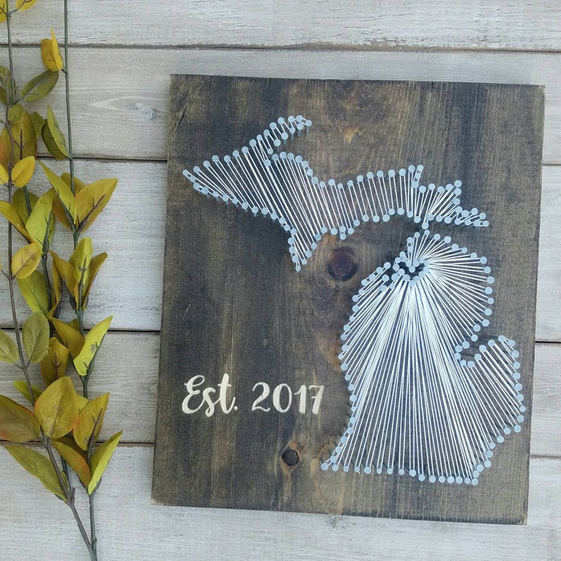 Michigan String Art Michigan Decor State String Art | Etsy