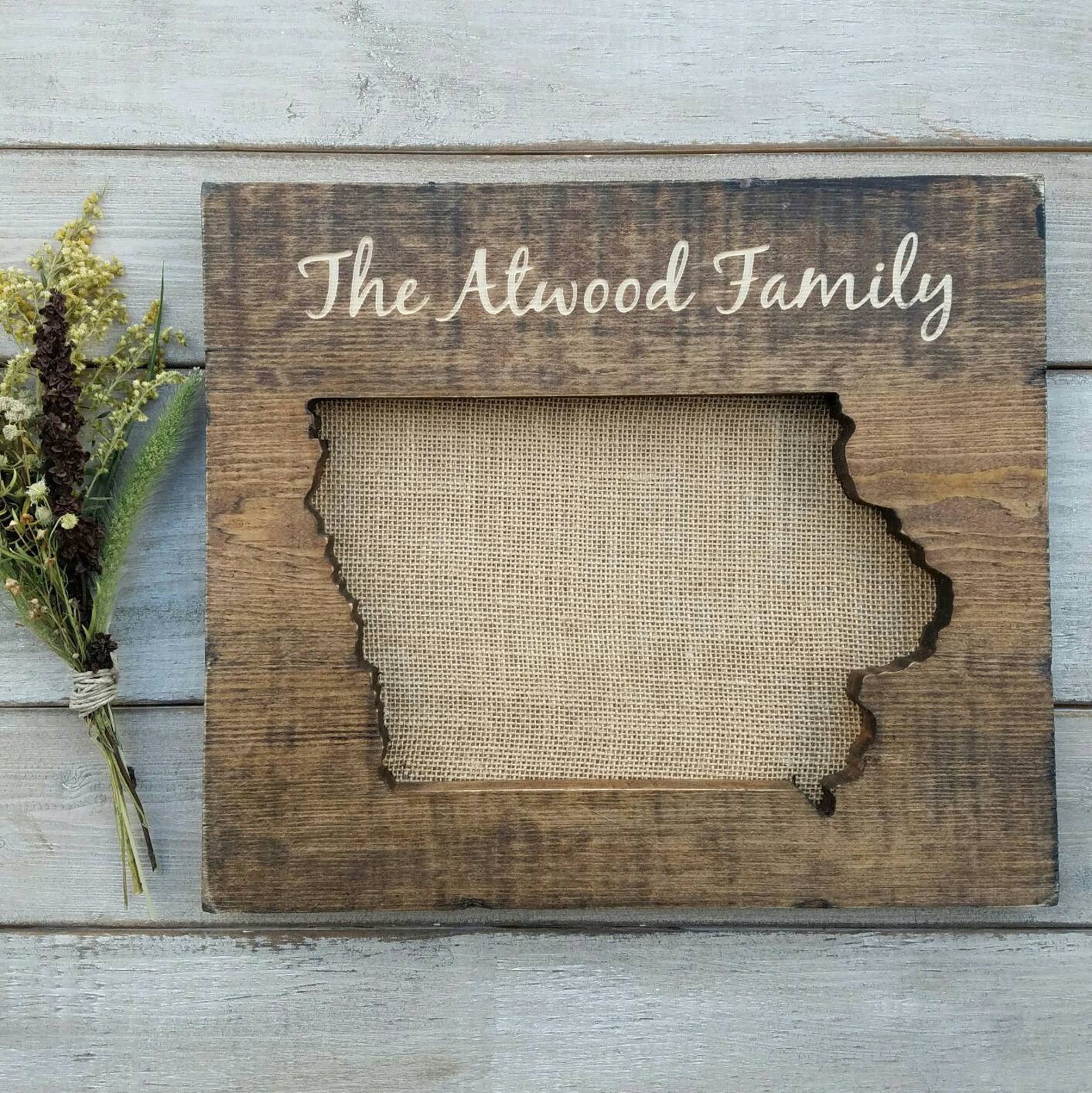 Iowa Sign Burlap Print Iowa Rustic Decor Iowa State Print | Etsy
