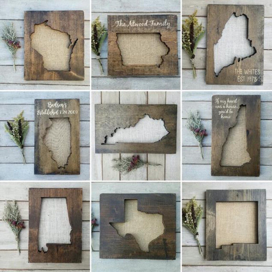 Rustic Delaware Wood Sign, Burlap Decor, Personalized Gift - Etsy