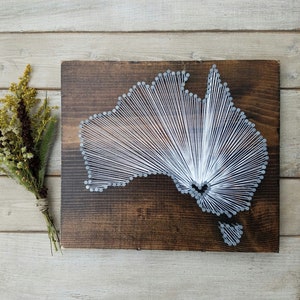 Australia String Art Decor, Australia Decor, Australia Nail Art, Rustic ...