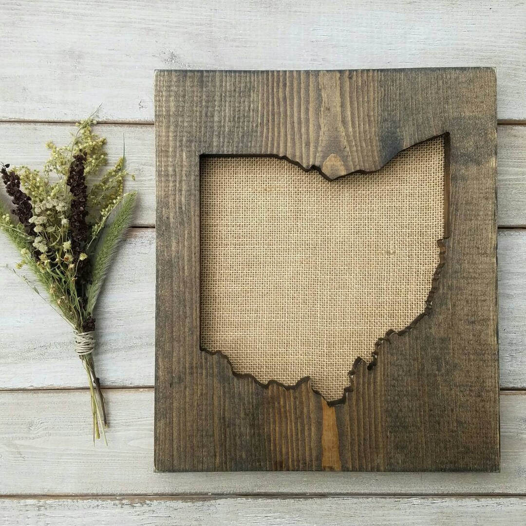 Ohio Sign, Burlap Print, Ohio Decor, Ohio Gifts, Ohio Wall Art, Ohio ...