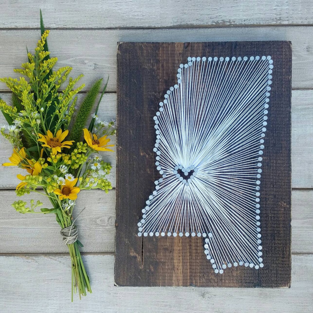 Mississippi String Art, Mississippi Home Sign, Mississippi Decor, State ...