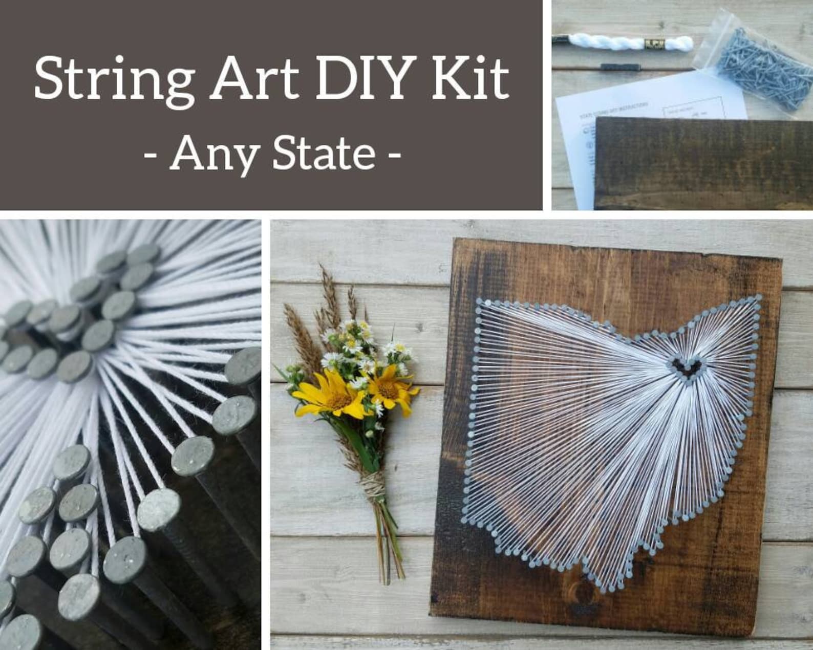 DIY Ohio String Art Kit State String Art Kit Ohio Nail Art - Etsy