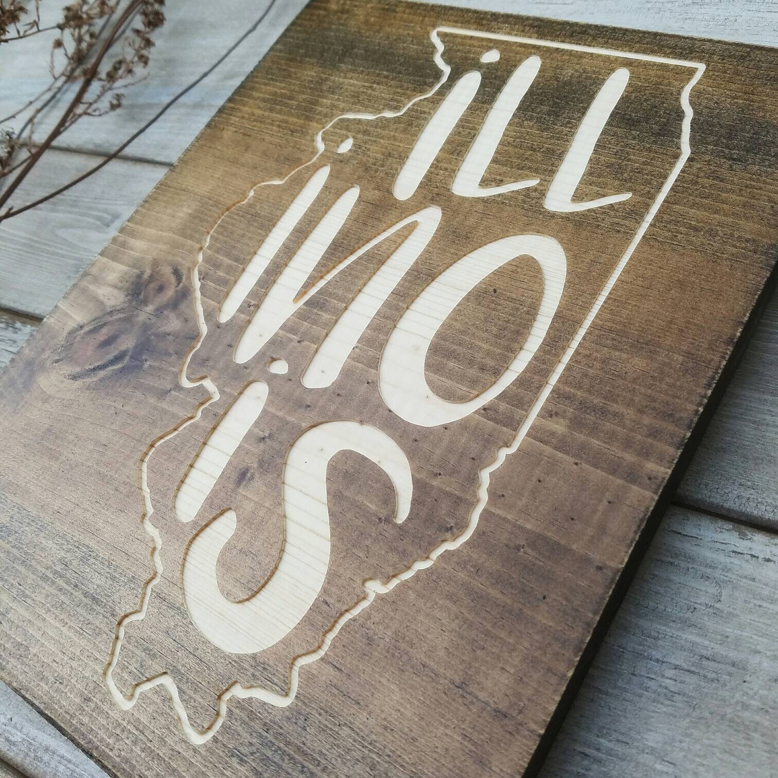 Illinois Sign Illinois State Decor Illinois State Print | Etsy