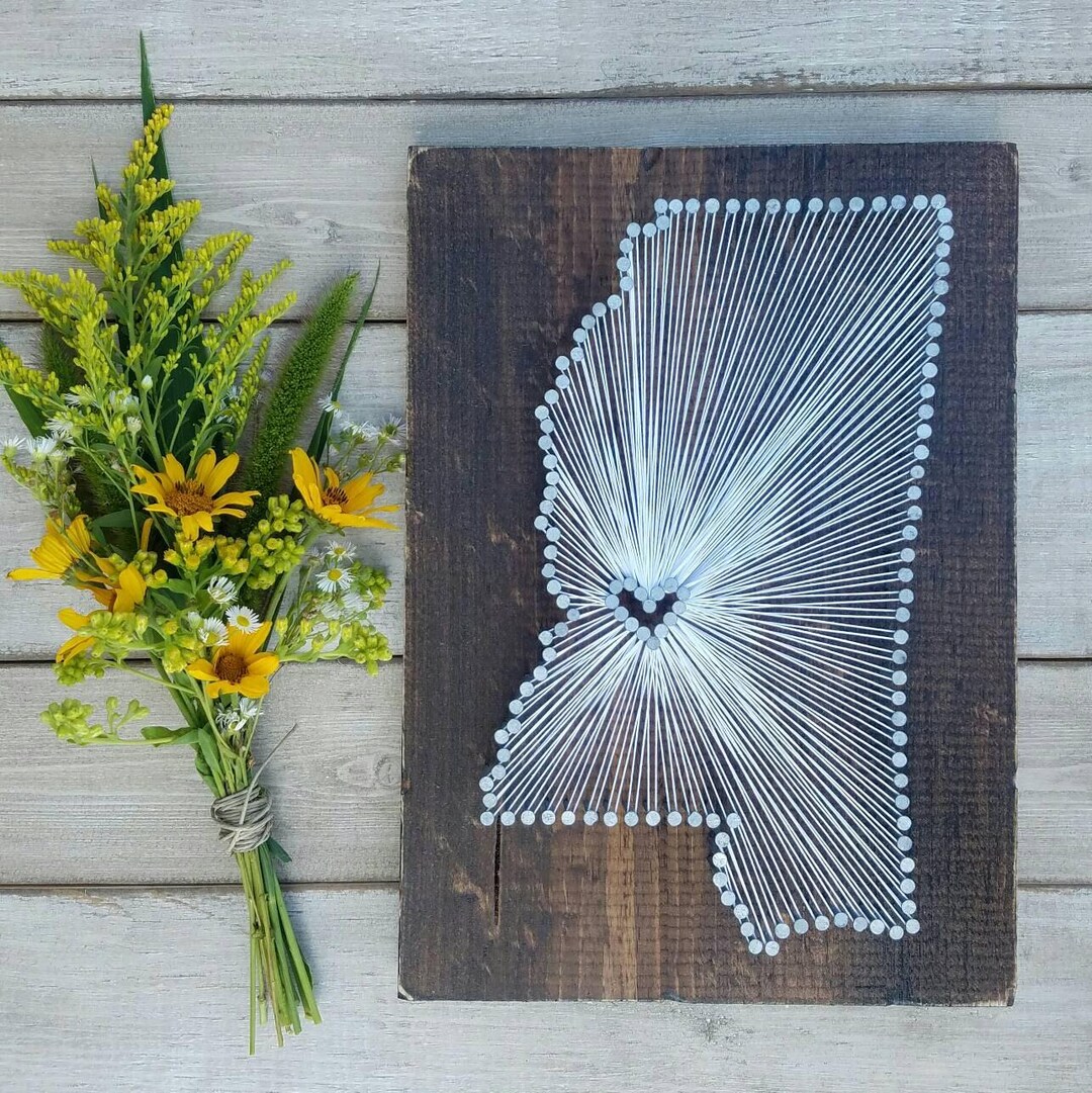 Mississippi String Art, Mississippi Home Sign, Mississippi Decor, State ...