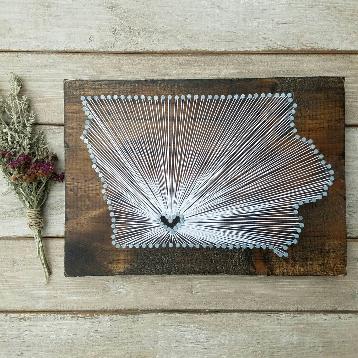 Iowa State String Art Iowa Decor State String Art Iowa Nail - Etsy