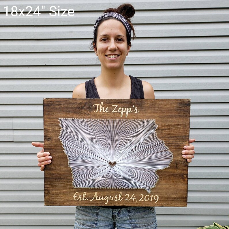 Iowa State String Art Iowa Decor State String Art Iowa Nail | Etsy