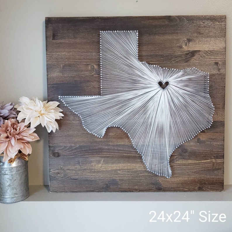 Texas String Art Texas Decor State String Art Texas Nail - Etsy