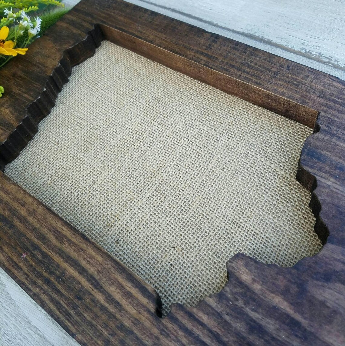 Custom Engraved Iowa Burlap Sign, Rustic State Wall Art - Etsy