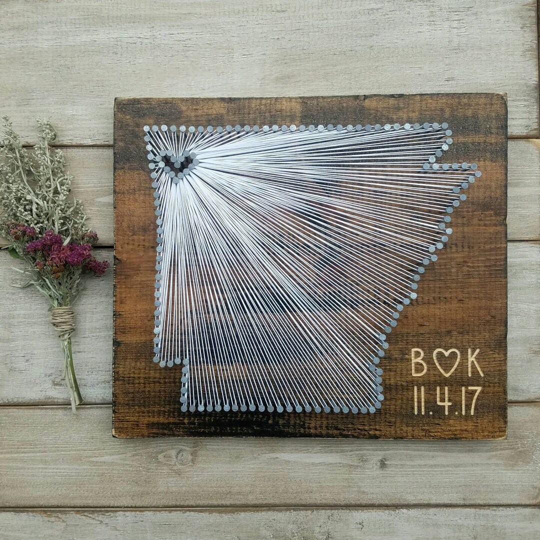 Arkansas String Art, Arkansas Decor, State String Art, Rustic Decor ...