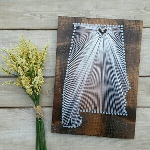 Alabama String Art, Alabama State Map, Alabama State Sign, Alabama ...