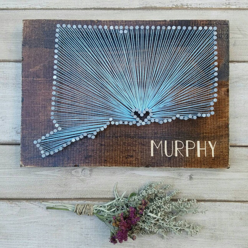 Connecticut String Art Connecticut Wood Sign Connecticut - Etsy