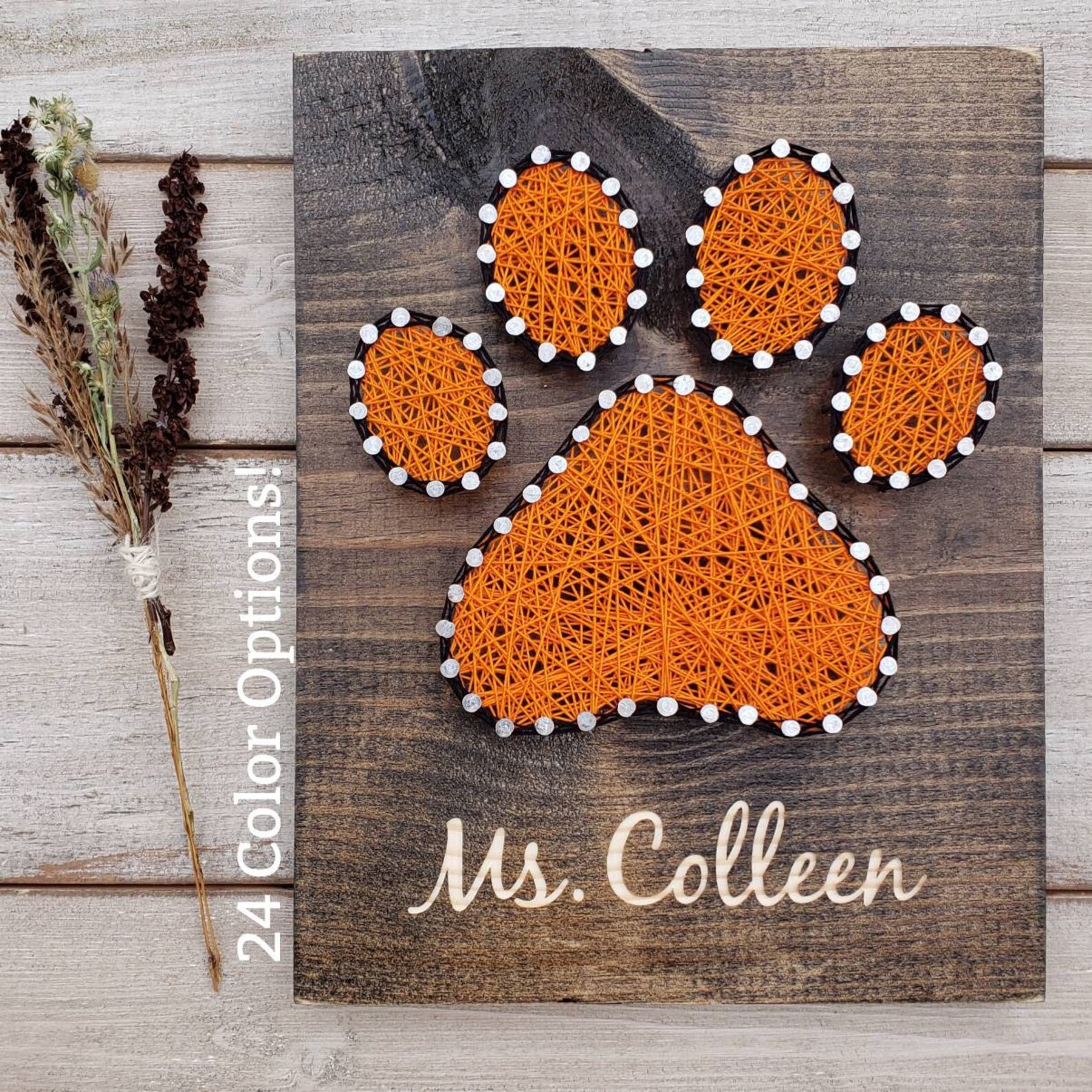 Teacher Gift Teacher Sign Paw Print String Art Mascot - Etsy