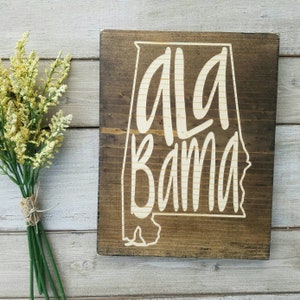 Alabama Sign, Alabama State Map, Alabama State Sign, Alabama Print ...