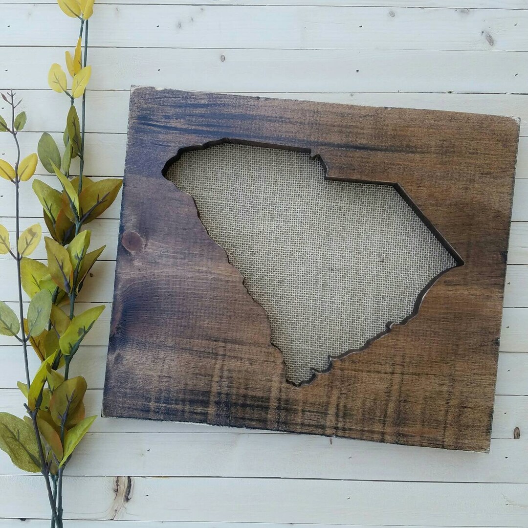 South Carolina Sign, Burlap Print, South Carolina Decor, South Carolina ...