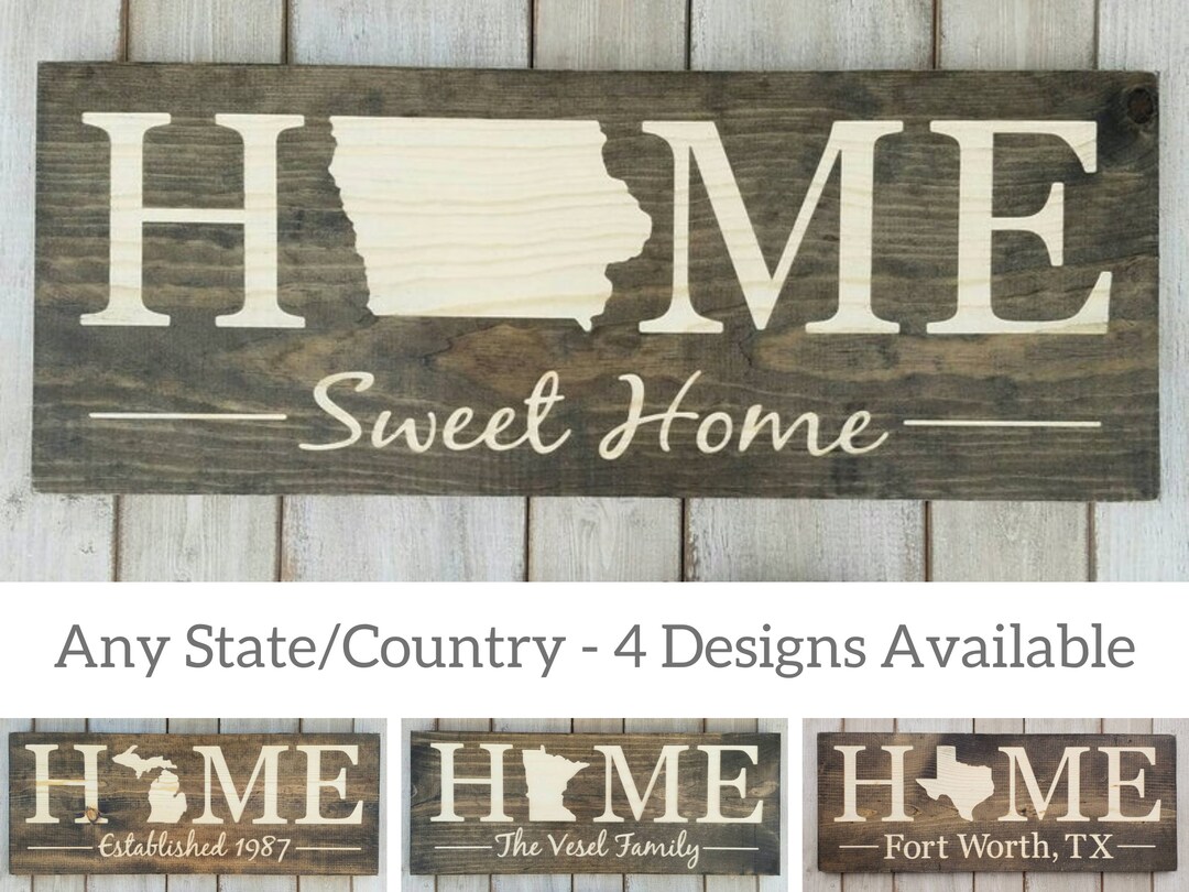 Iowa Home Sweet Home, Iowa Sign, Iowa State Map, Iowa Wall Art, Iowa ...