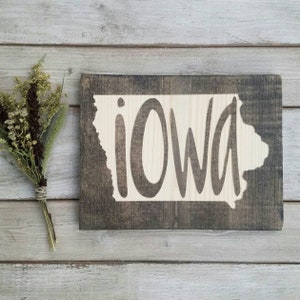 Iowa Sign, Iowa Decor, Iowa State Print, Iowa State Map, Iowa Home ...