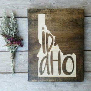 Idaho Sign, Idaho Decor, Idaho, Idaho Love, Idaho Home Decor, Rustic ...
