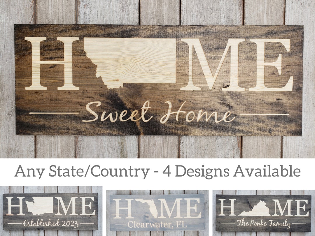 Montana Home Sweet Home, Montana Sign, Montana Decor, Montana, Montana ...