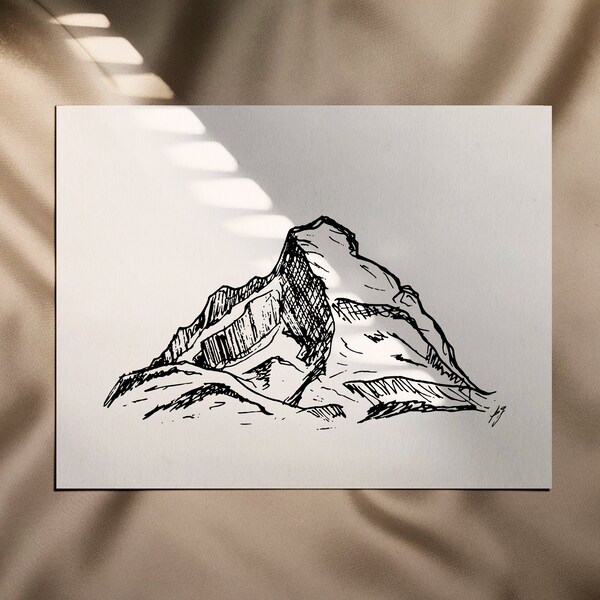 Mount Rainier Line Art - Etsy