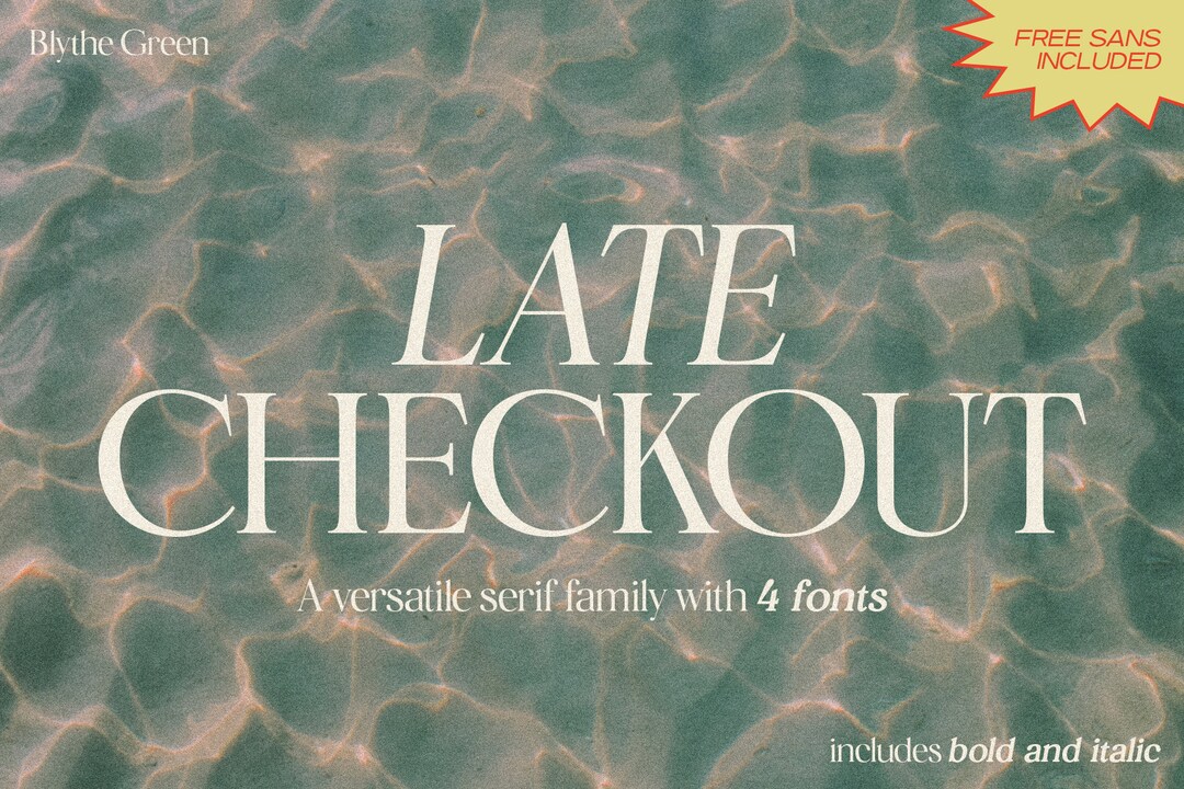 Late Checkout | Unique Serif Typeface W/ Free Sans Serif | Regular ...