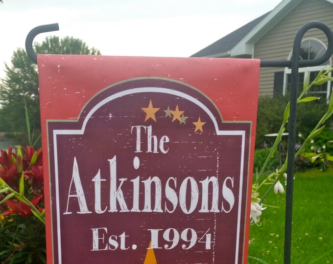 Personalized Address Garden Flag, Winter Garden Flag, Custom Address ...