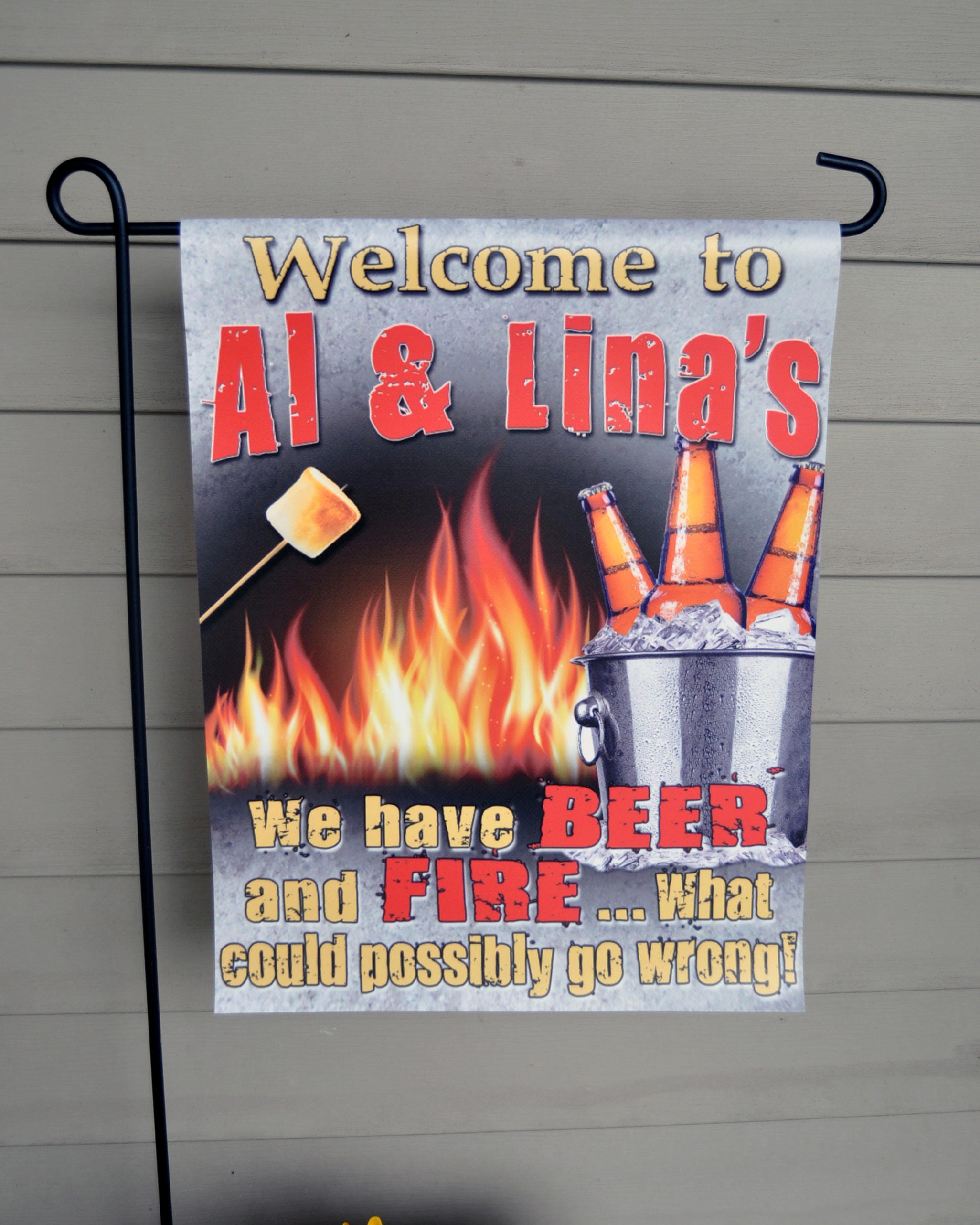 Firepit Flag, Beer Flag, Fire Pit, Friends, Beer, Personalized Flags ...