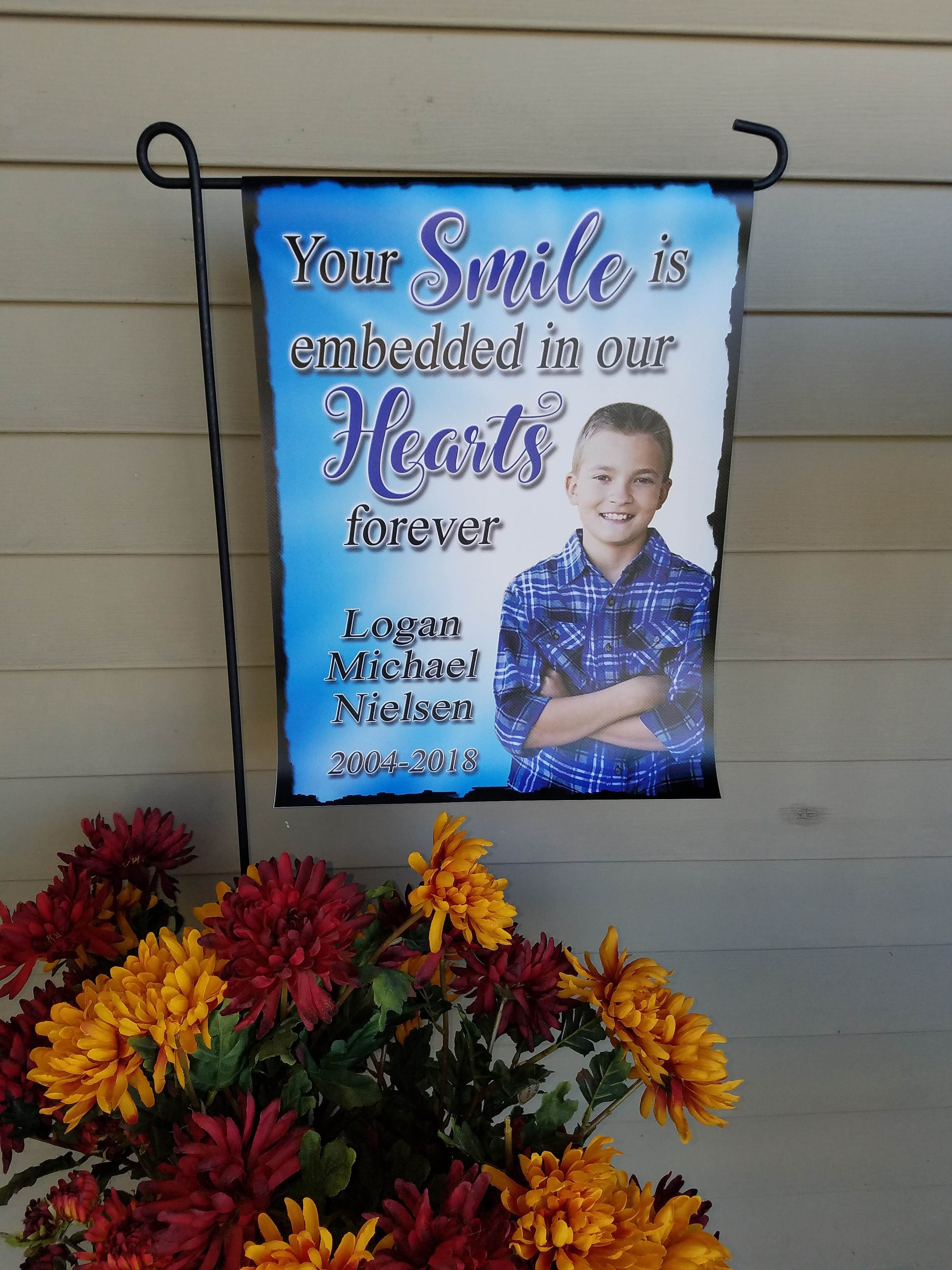 Cemetery Sign Memory Flag Photo Memorial Flag Cemetery - Etsy