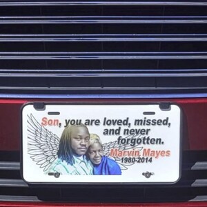 Memory License Plate, Photo Memorial Plate, Personalized License Plate ...