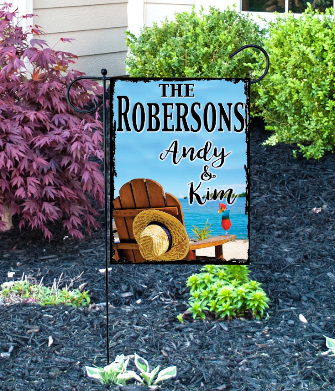 Beach Flag, Lake Flag, Personalized Flags, Lake House Garden Flag, Lake ...