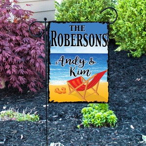 Beach Flag, Lake Flag, Personalized Flags, Lake House Garden Flag, Lake ...