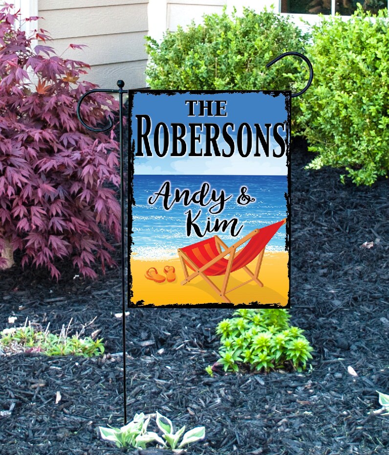 Beach Flag, Lake Flag, Personalized Flags, Lake House Garden Flag, Lake ...