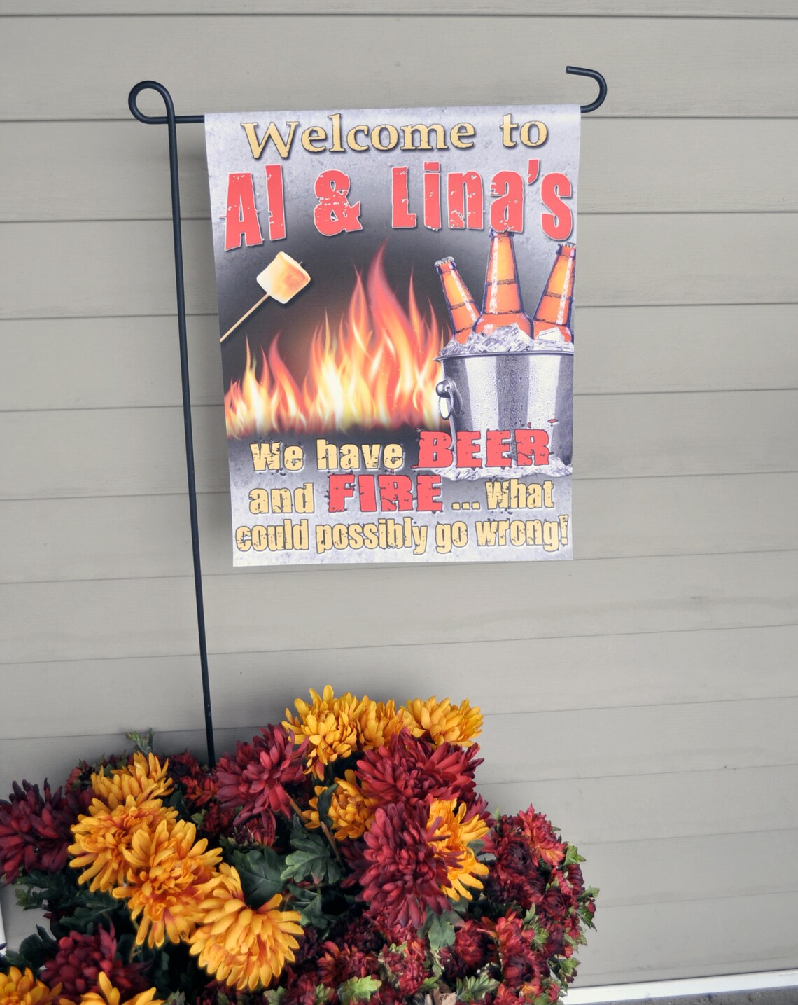 Firepit Flag Beer Flag Fire Pit Friends Beer Personalized | Etsy