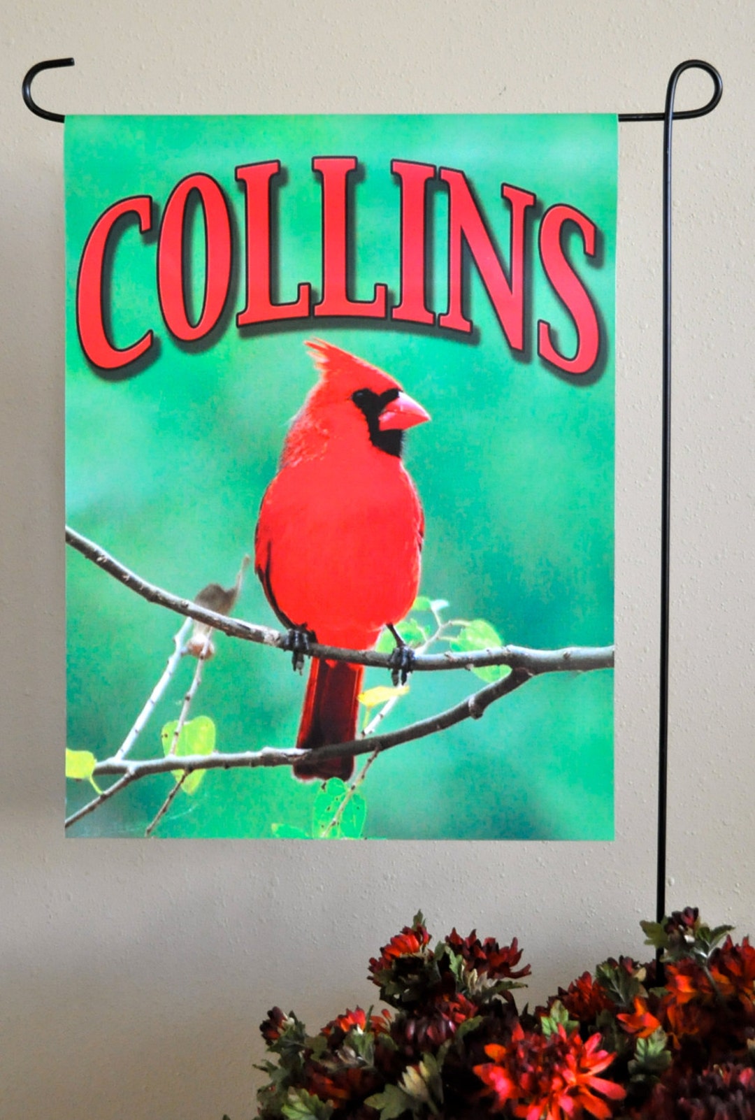 Garden Flag, Cardinal Garden Flag, Personalized Garden Flag, Vinyl Flag ...