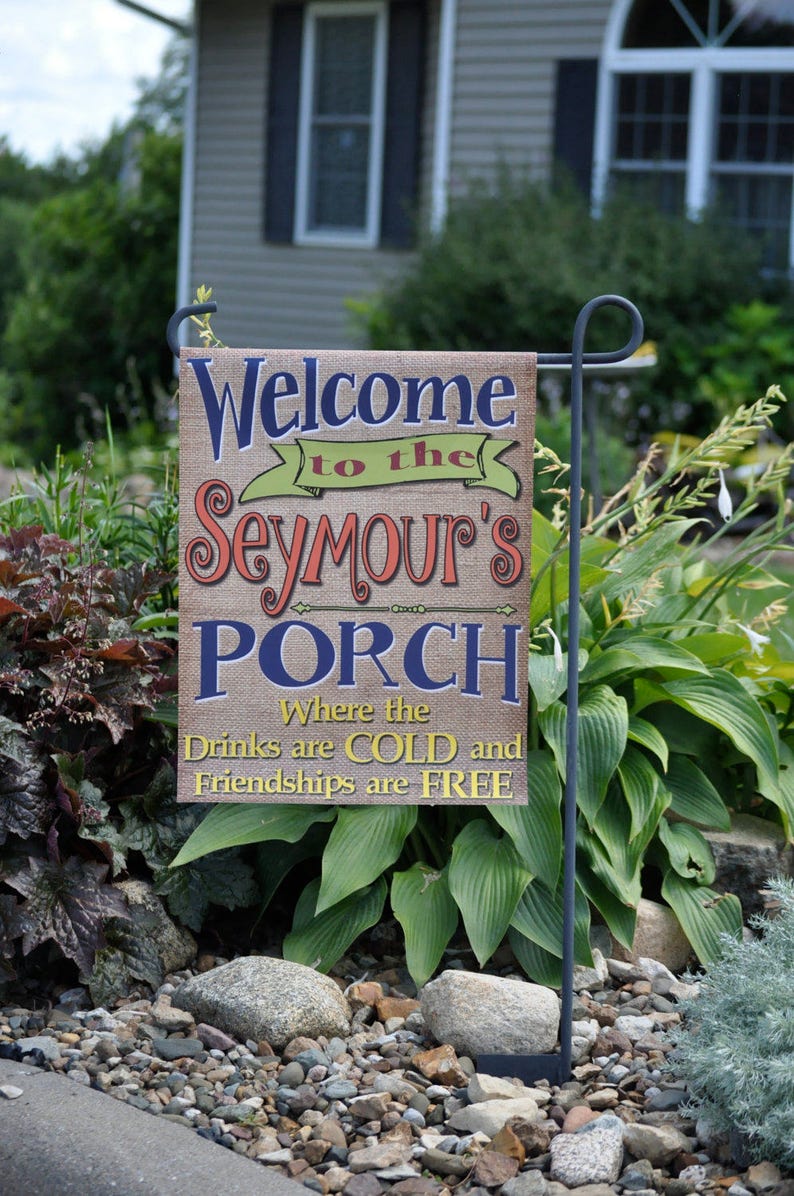 Personalized Garden Flag Back Porch Sign Personalized Flags - Etsy