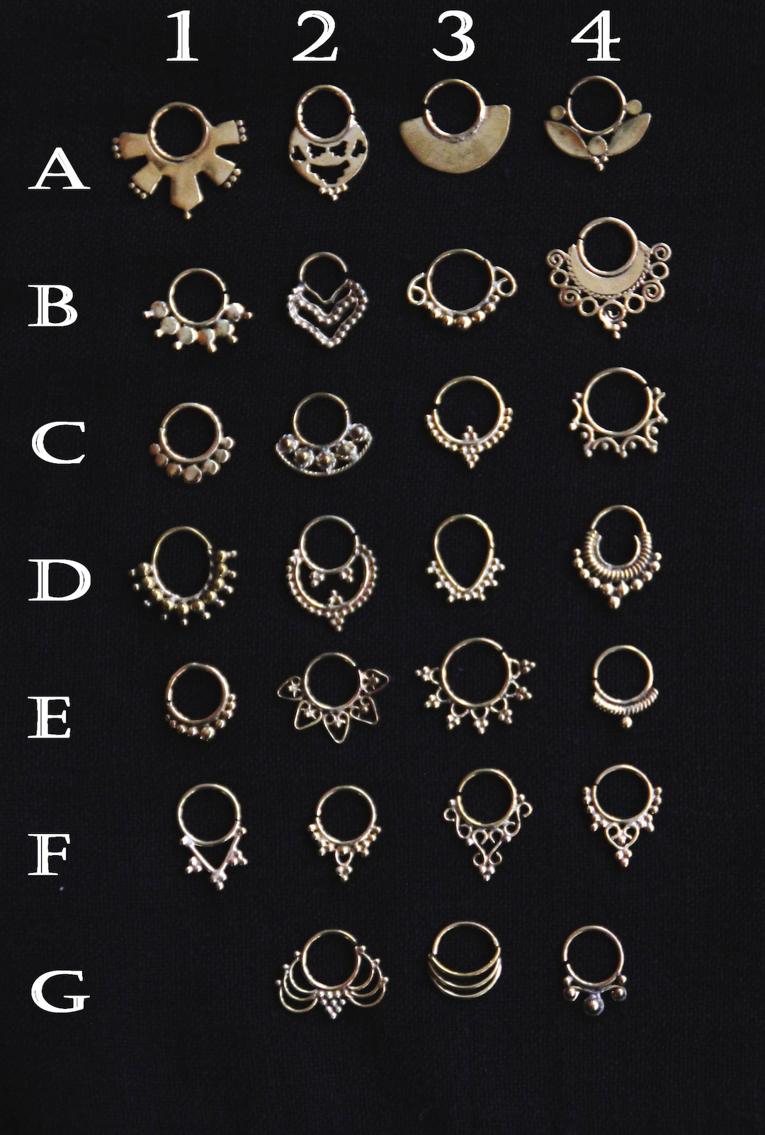 NEW SEPTUM COLLECTION - Bronze - 1.2mm - Gypsy - Boho - Ethnic - Tribal ...