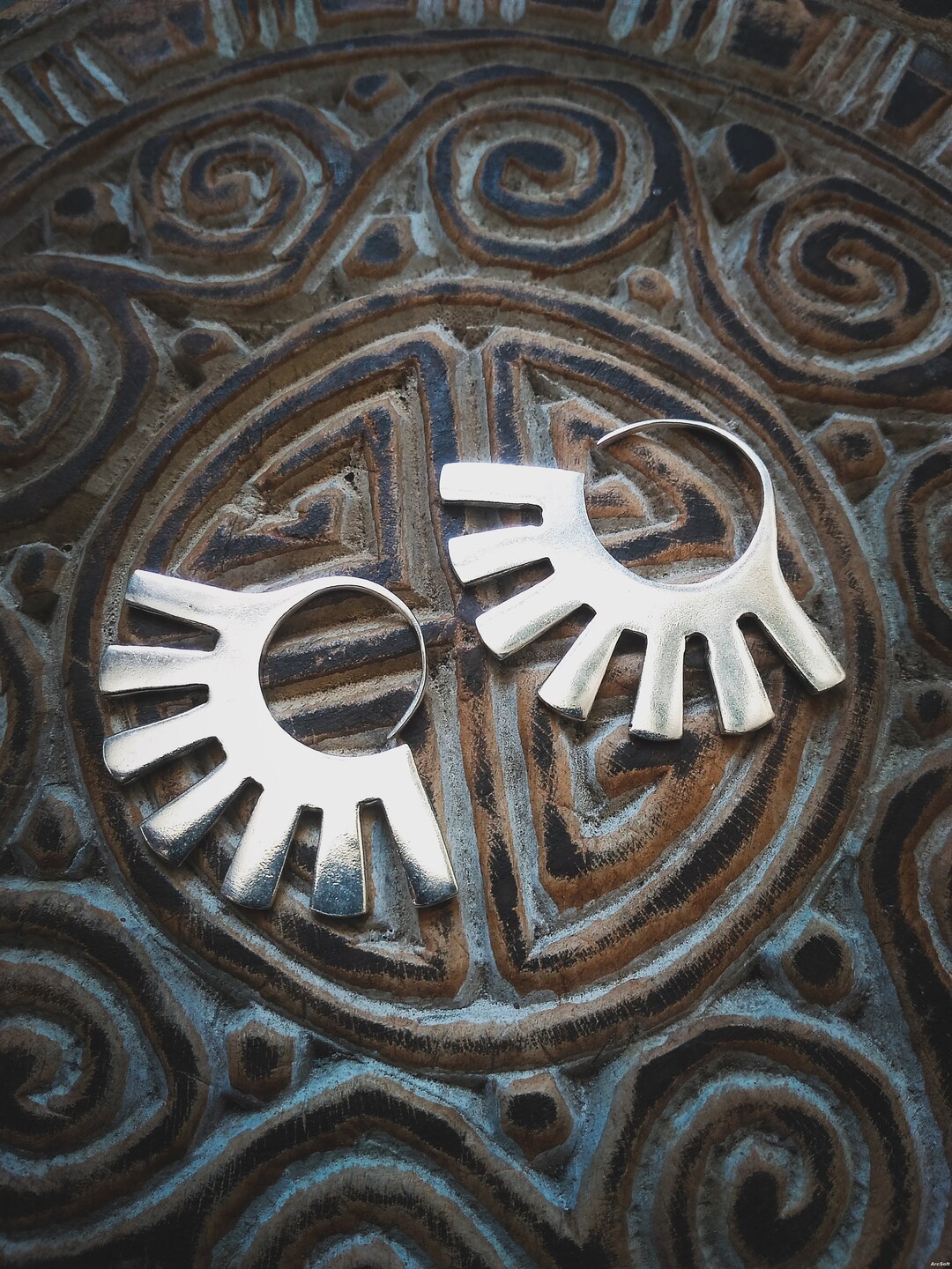 Mapuche Earrings-brass or Silver Plated-south America Design-boho ...