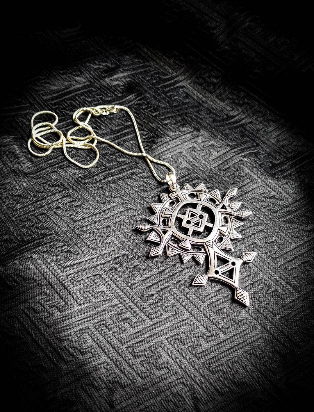 Brass or Silver Plated Industrial Revisited Agadez Cross Chain-original ...